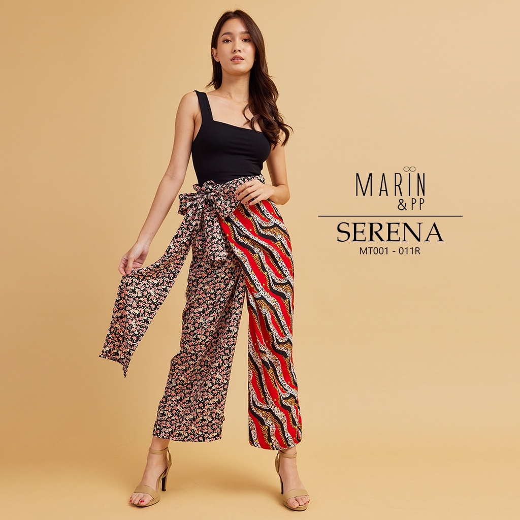 Marin&PP Serena Wrap Pant MT001-011 กางเกงผู้หญิงขายาว ผูกโบว์เข้ารูป สีทูโทน ใส่ไปทะเลสบายๆ ...