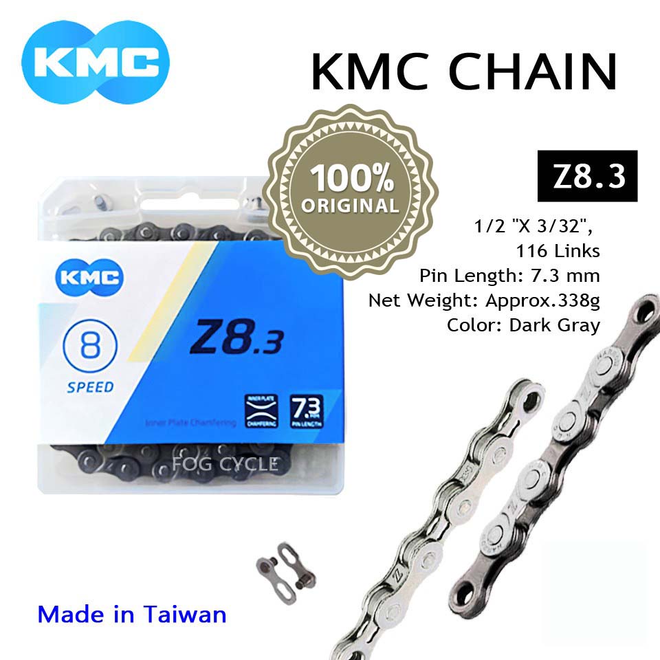 โซ่จักรยานเคเอ็มซี 8 สปีด ของแท้ KMC Z8.3 CHAIN | Shopee Thailand