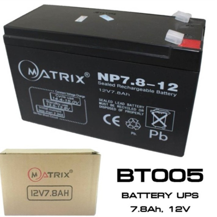 แบตเตอรี่แห้ง MATRIX 12V 7.8Ah ups แบตสำรอง 12V แบตเตอรี่ ยูพีเอส แบตเต ...