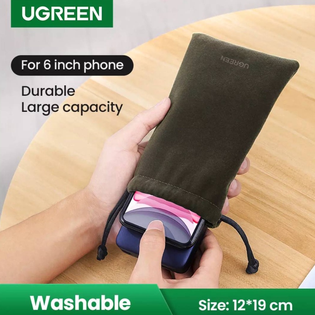 UGREEN รุ่น 20319 Storage Bag ถุงผ้าใส่มือถือ หรือพาวเวอร์แบงค์ ล้างทำ ...