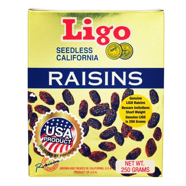 Ligo Raisins Seedless เมล็ดลูกเกด ขนาด 250 กรัม | Shopee Thailand