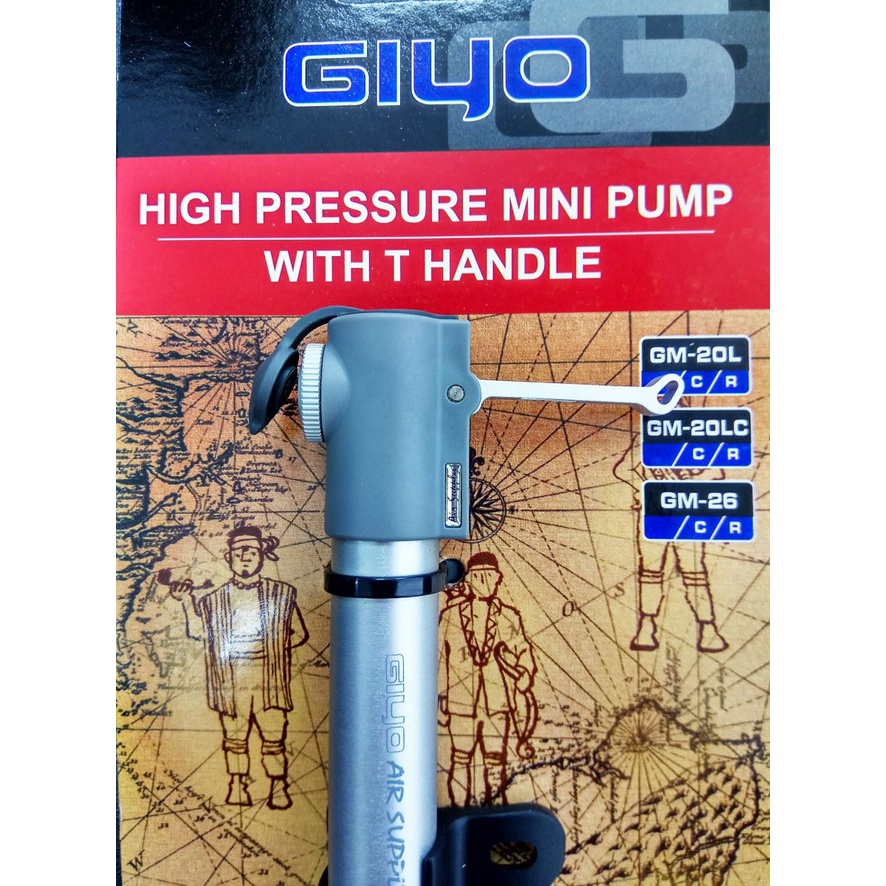 GIYO HIGH PRESSURE MINI PUMP WITH THANDLE สุบลมเกาะจักรยานแรงดันสูง ...