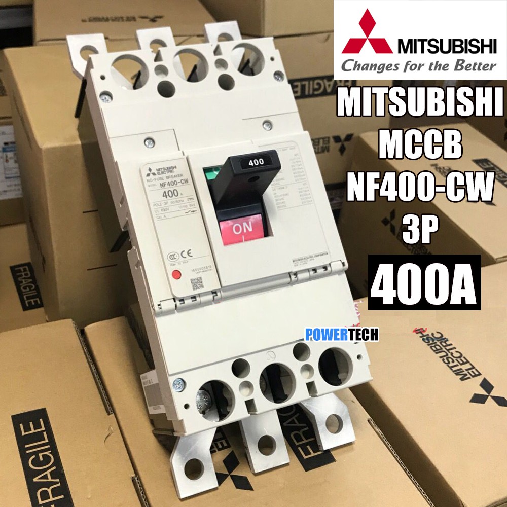 MITSUBISHI MCCB 3P 400A เบรคเกอร์ สวิตส์ตัดตอนอัติโนมัติ มิตซู No Fuse ...
