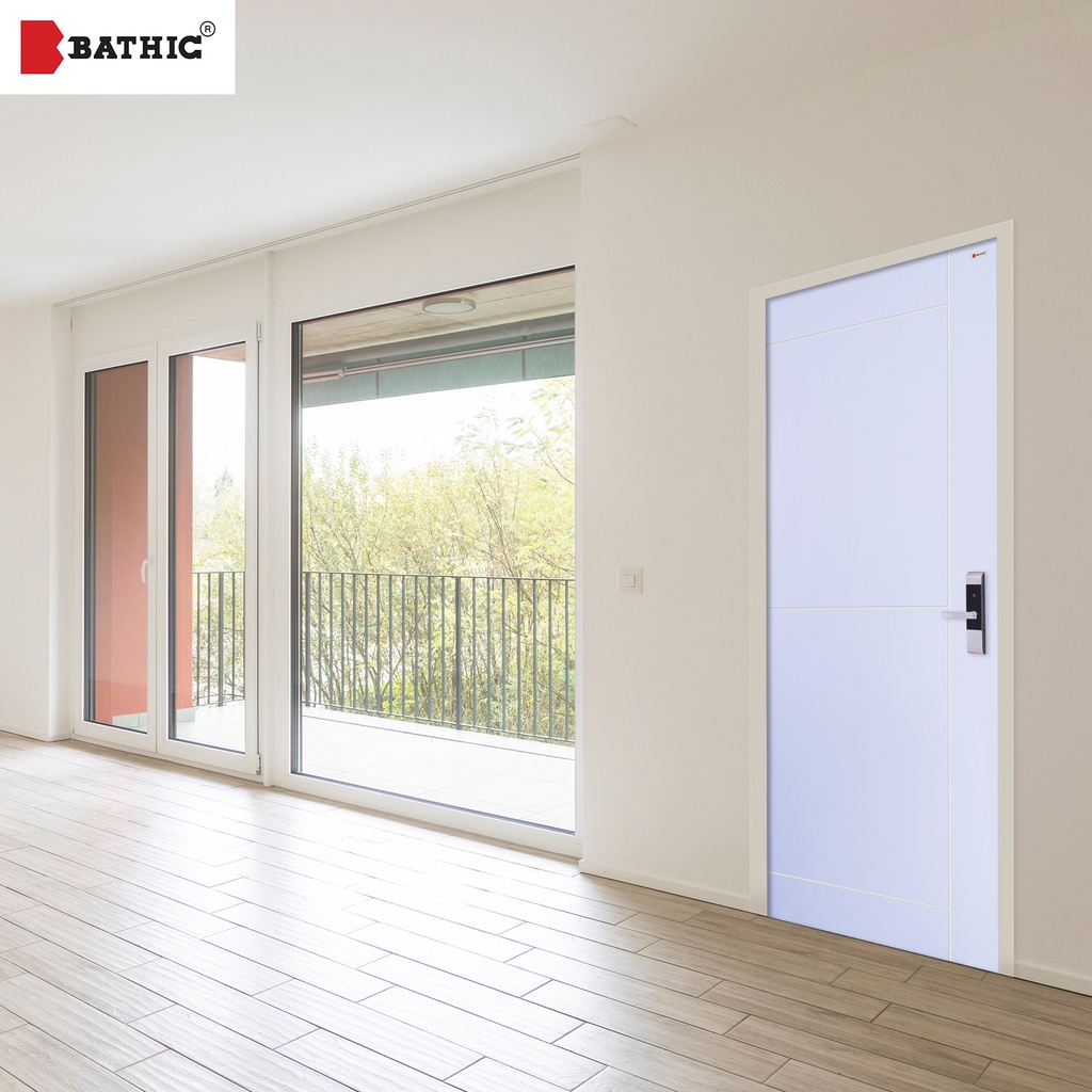 BATHIC ประตู WPC บาธติค รุ่นแผ่นเรียบเซาะร่อง BWC04 | Shopee Thailand