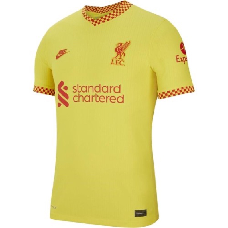 [ของแท้] เสื้อ Nike Liverpool Third 2021/22 player สีเหลือง ป้ายต่าง ...