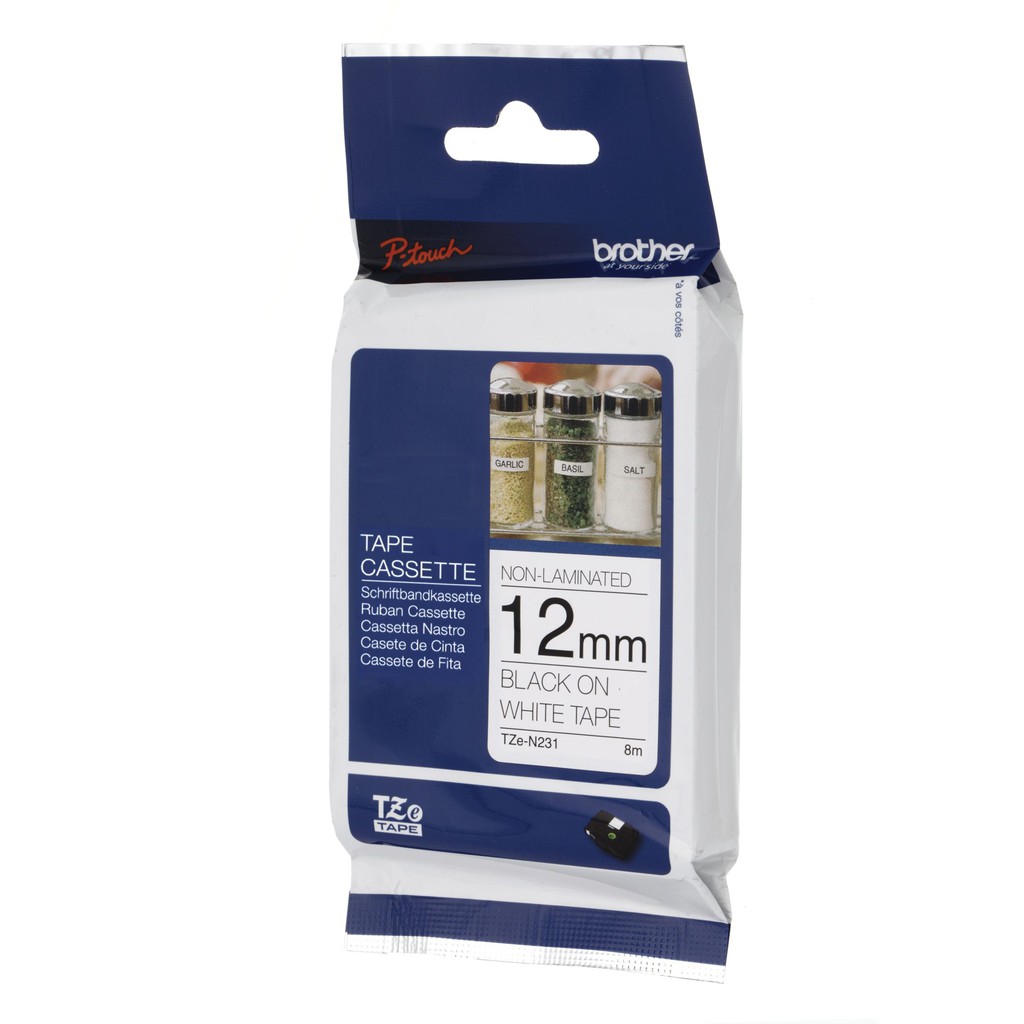 เทปพิมพ์อักษร 12มม. Brother TZ เทปพิมพ์อักษร TZE-231 12มม. สีดำพื้นขาว ...