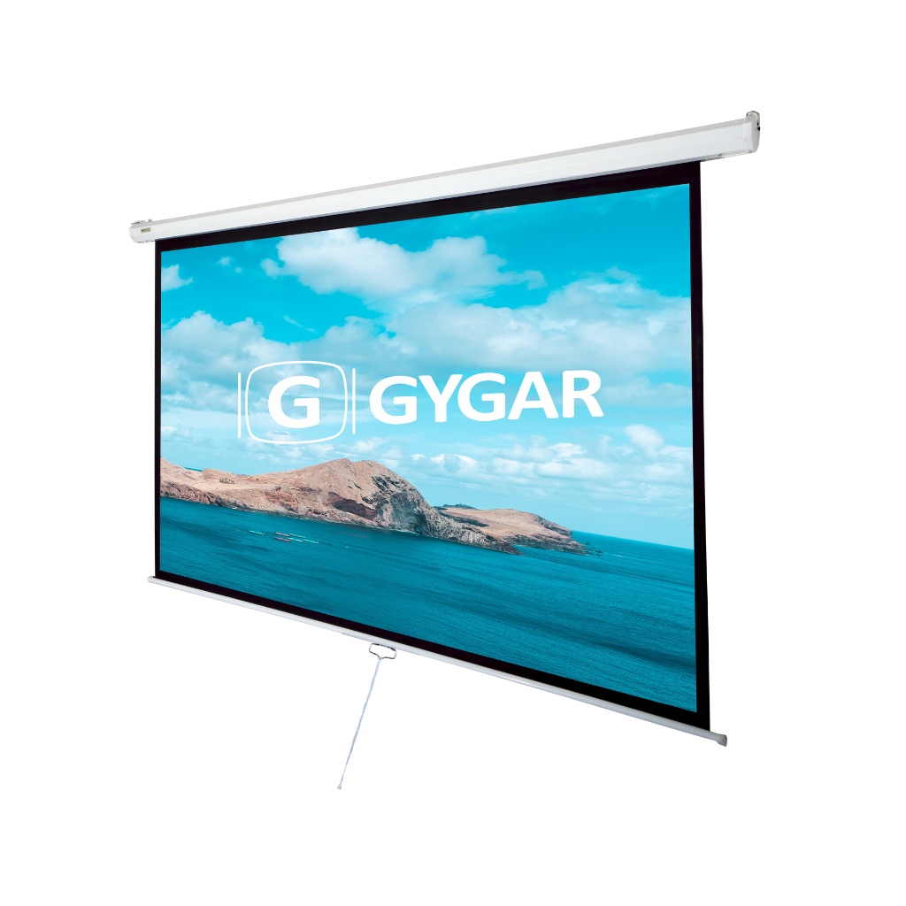 จอโปรเจคเตอร์ จอรับภาพประเภทมือดึง 70" 100" 120" ( GYGAR Manual Screen ) | Shopee Thailand