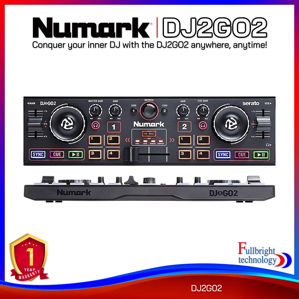 Numark DJ2GO2 Pocket DJ Controller Audio Interface เครื่องเล่นดีเจ ...