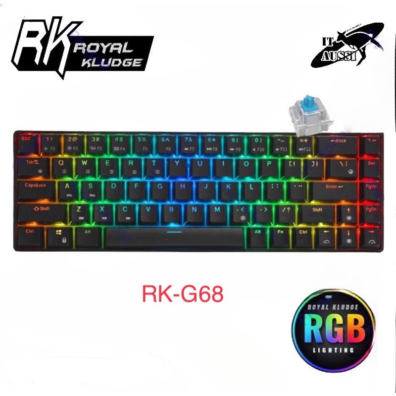 Royal Kludge RK68 RGB Hotswap USB HUB คีย์บอร์ดเกมมิ่งไร้สายบลูทูธและมีสาย เปลี่ยนสวิตซ์ได้ ...