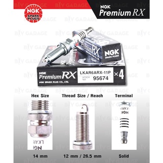 NGK หัวเทียน Premium RX ขั้ว Ruthenium 【 LKAR6ARX-11P 】 4 หัว ใช้สำหรับ Nissan Teana J32 แทน ...
