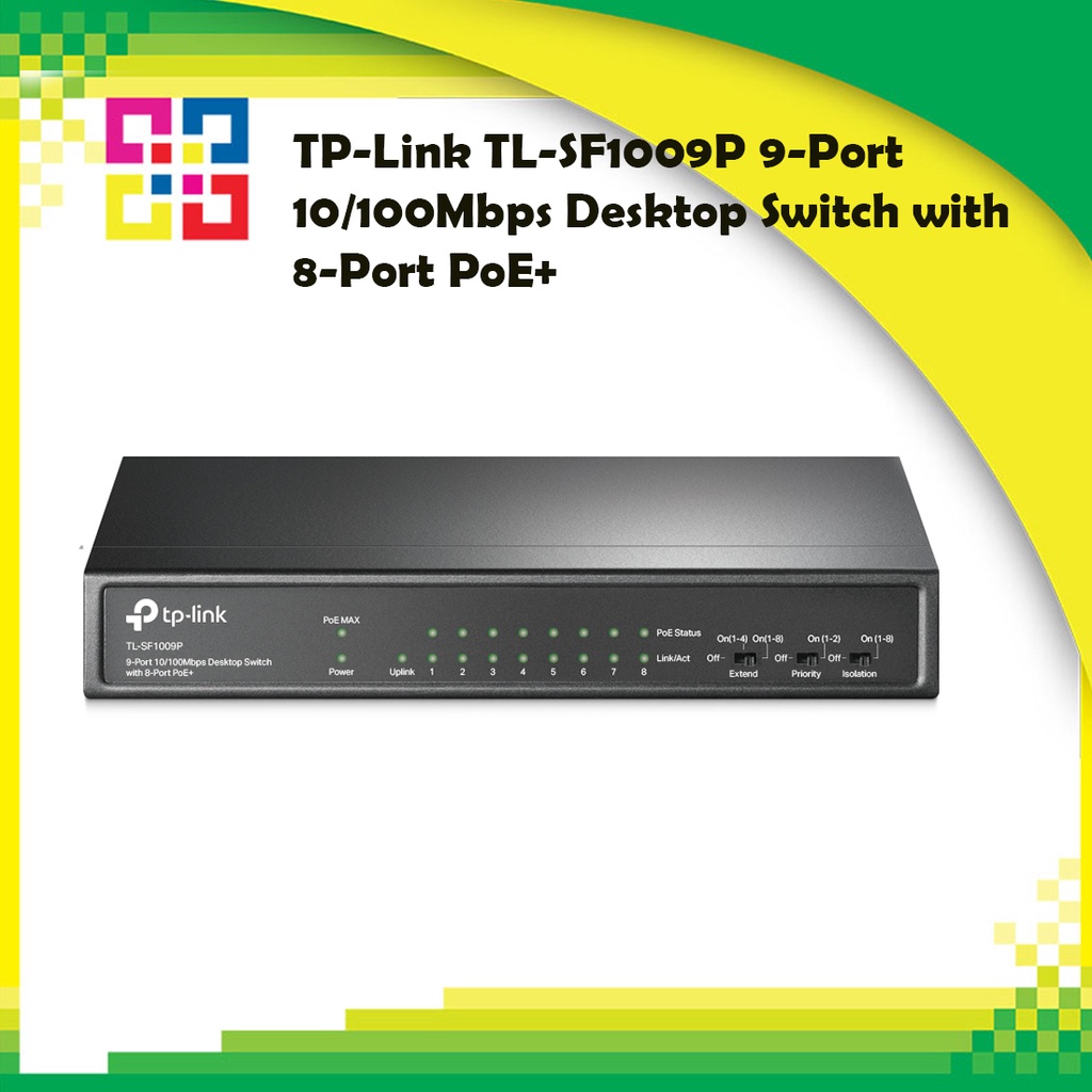 TP-Link TL-SF1009P 9-Port 10/100Mbps Desktop Switch with 8-Port PoE+ | Shopee Thailand