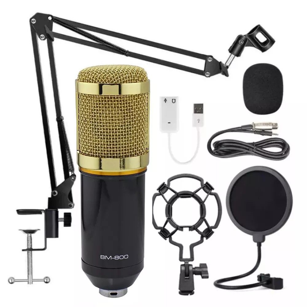 BM-800 Hanging Microphone Kit, Live Broadcast Recording Large Diaphragm ...
