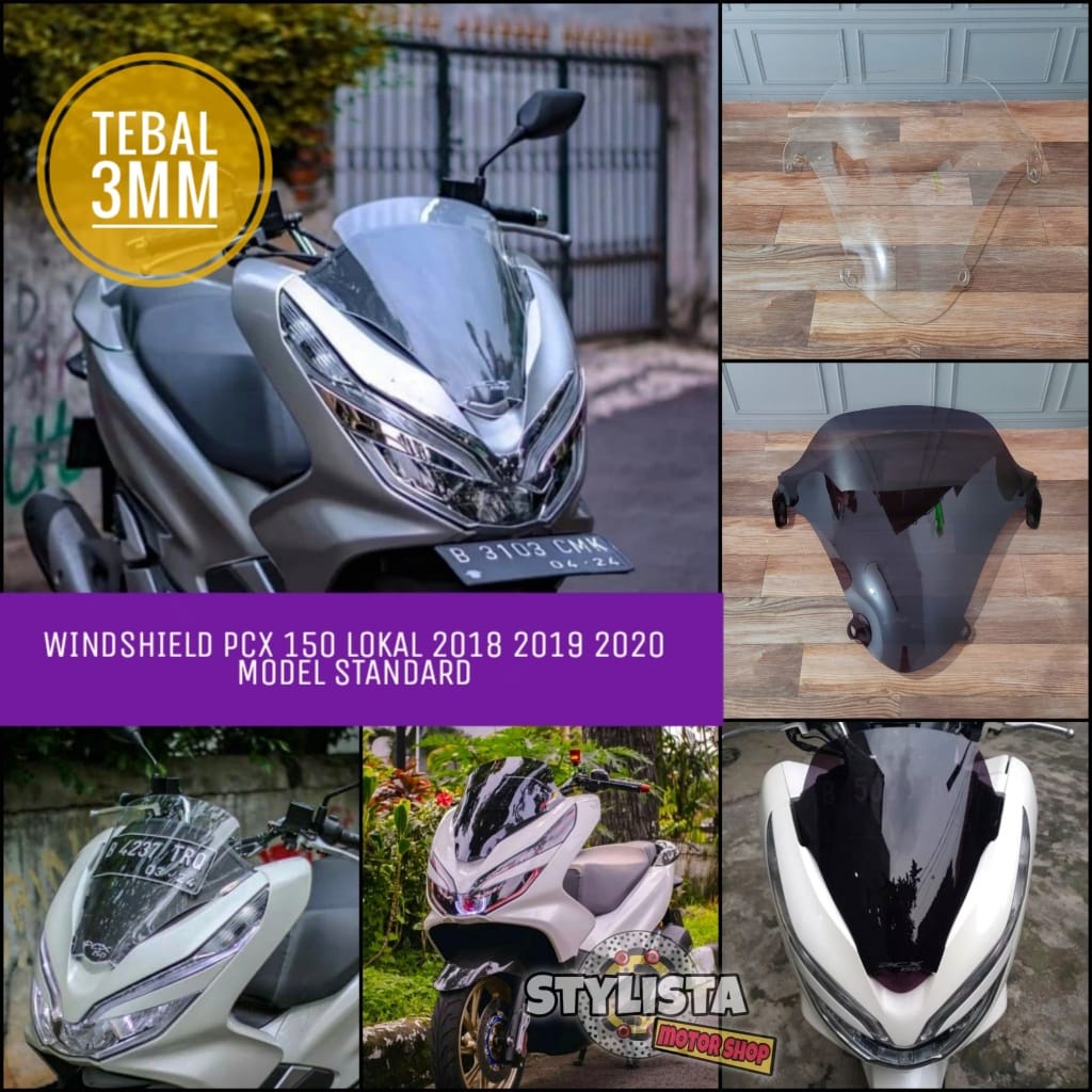 WINDSHIELD PCX 150 LOKAL 2018 2019 2020 VISOR PCX 150 LOKAL รุ่นมาตรฐาน ...