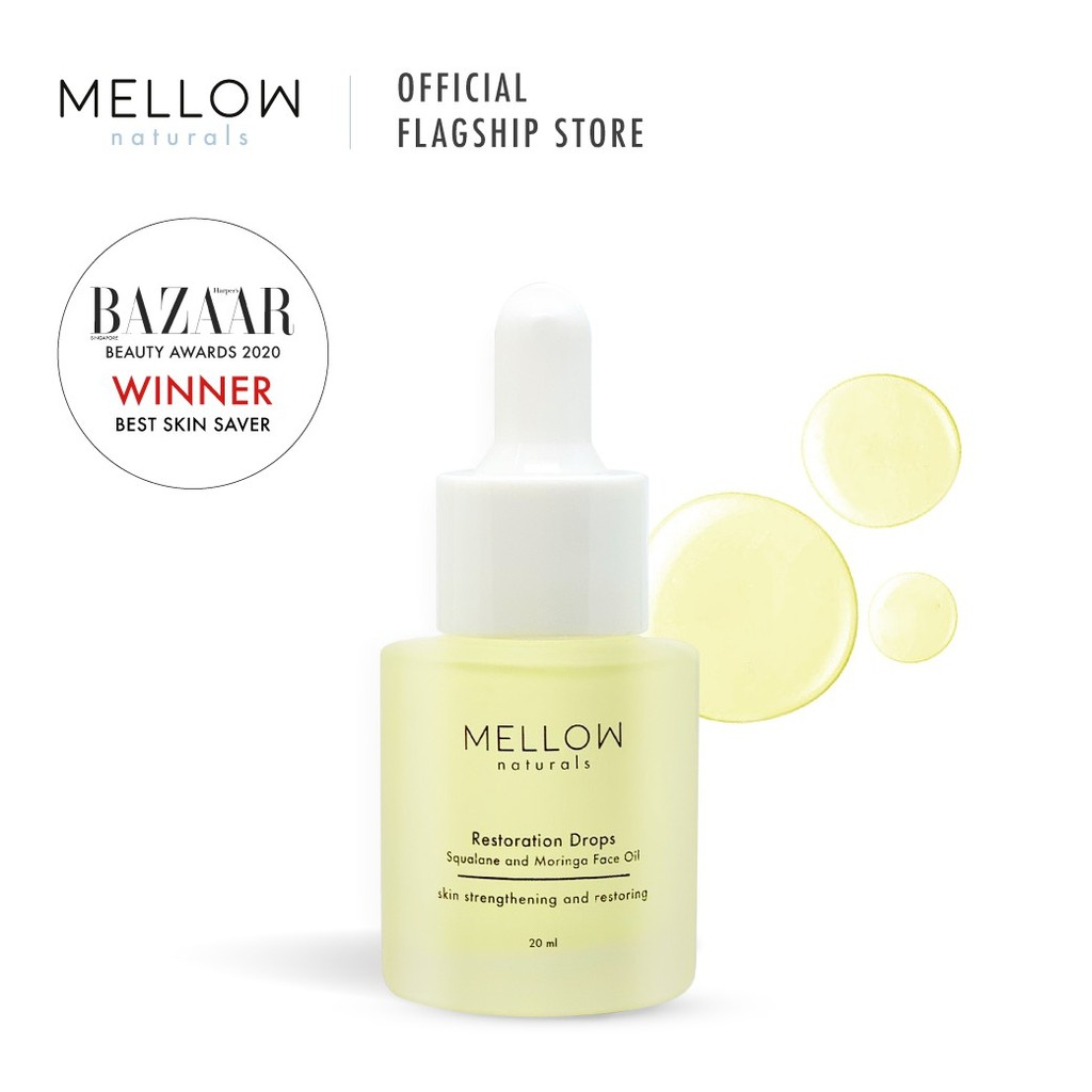 Mellow Naturals Restoration Drops Face Oil with Squalane |เฟสออยล์เนื้อ ...