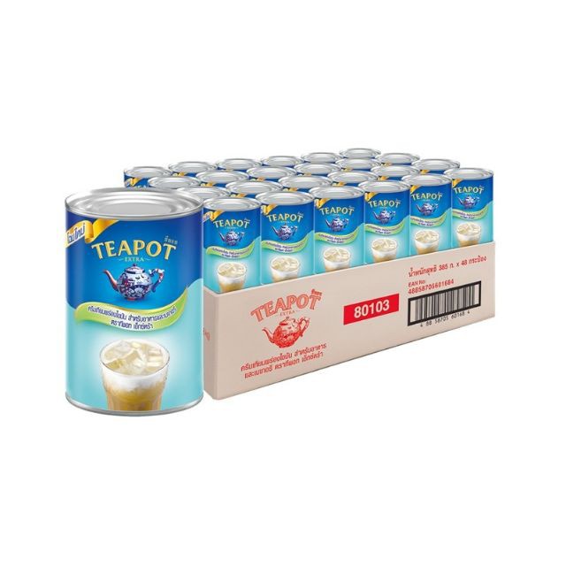 TEAPOT EXTRA ทีพอท เอ็กซ์ตร้า ครีมเทียมข้นจืด ชนิดพร่องไขมัน ขนาด 385 ...
