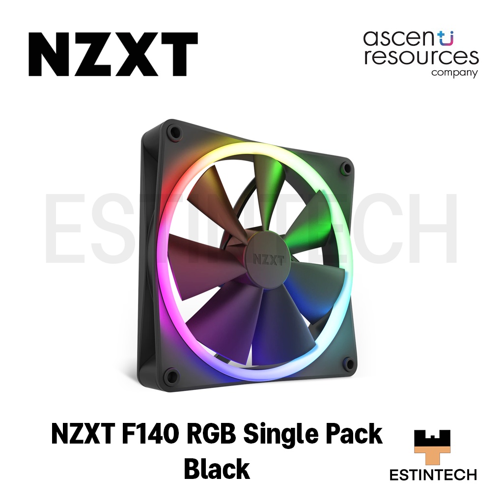 CASE FAN (พัดลมเคสคอมพิวเตอร์) NZXT F140 RGB Single Pack Black ของใหม่ ...