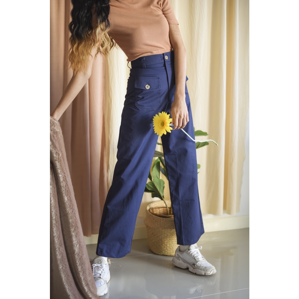 Lichi / Lively Pants สินค้าพร้อมส่ง กางเกงเอวสูงขากระบอก แพทเทิร์นทรง ...