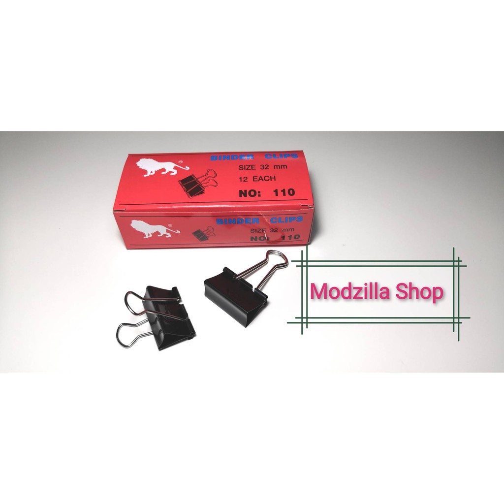 ตราสิงห์ คลิปดำ Binder Clips, Fold Back Clips No. 108, 109, 110, 111 ...