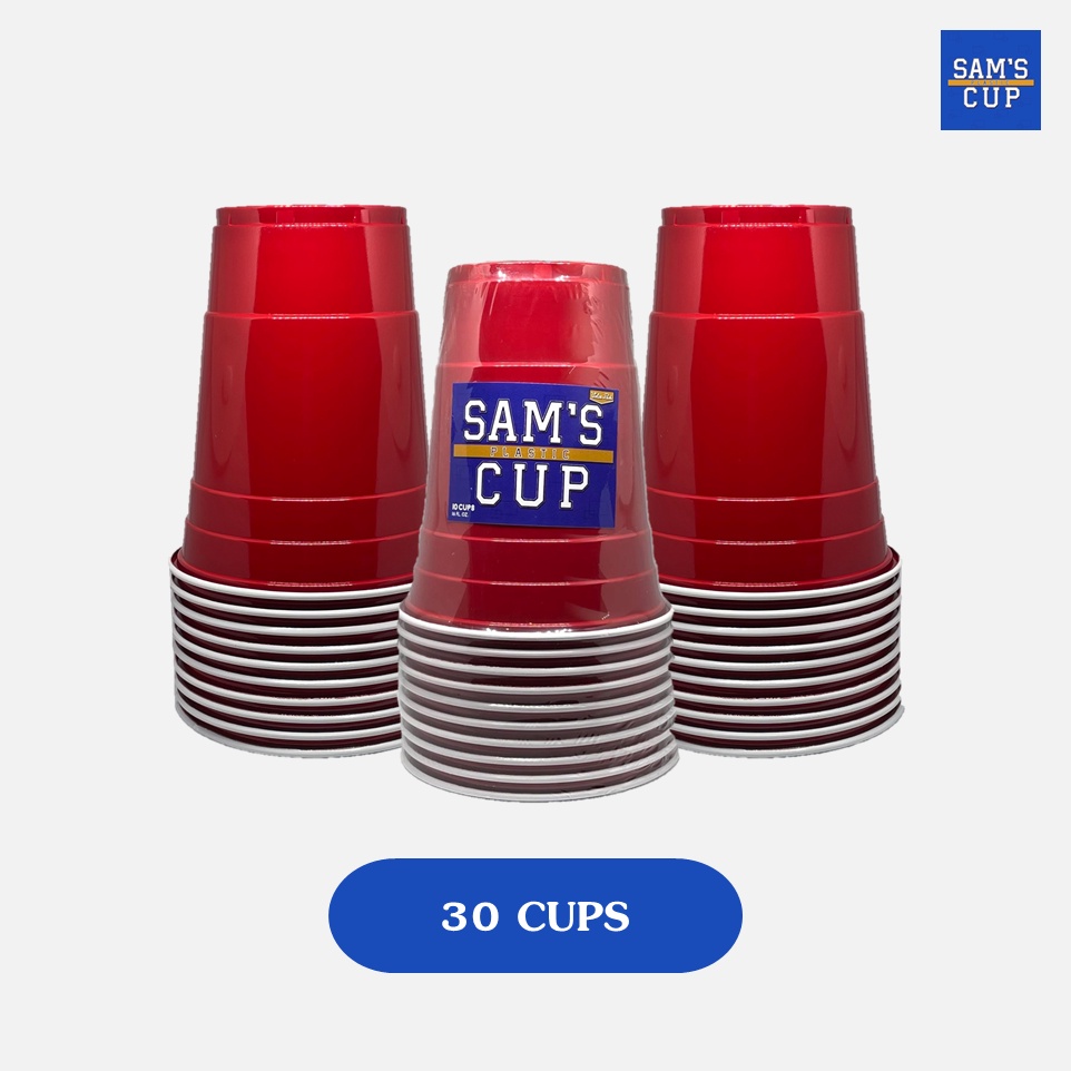(แก้ว 30ใบ) Sam’s Plastic Cup แก้วแดงปาร์ตี้ ขนาด 16 oz. แก้วแดง Red ...