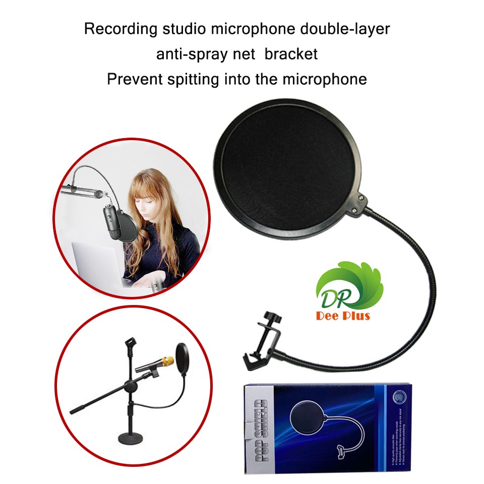 Recording studio microphone double-layer anti-spray net bracket Prevent ...