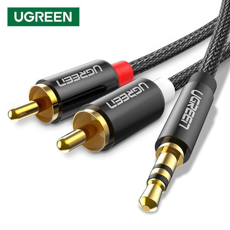 UGreen Audio Cable 3.5mm to RCA สายสัญญาณ Stereo 3.5 to rca สายถัก Nylon Braided | Shopee Thailand