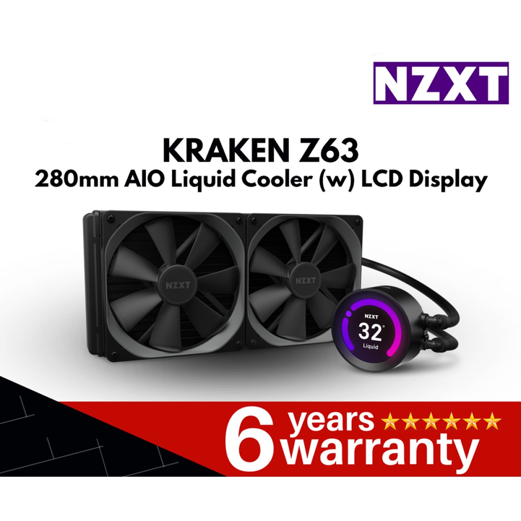CPU LIQUID COOLER NZXT Kraken Z63 280mm RGB with LCD Display | Shopee ...