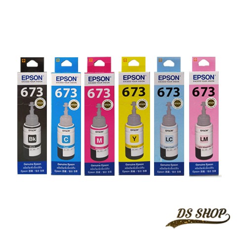 EPSON 673 BK,C,M,Y,LC,LM น้ำหมึกเติมแท้สำหรับ EPSON L-Series L800,L850 ...
