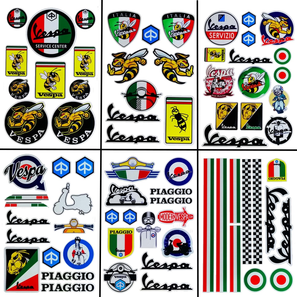สติกเกอร์สะท้อนแสง ลาย VESPA Service Center Piaggio สําหรับติดตกแต่งรถ ...
