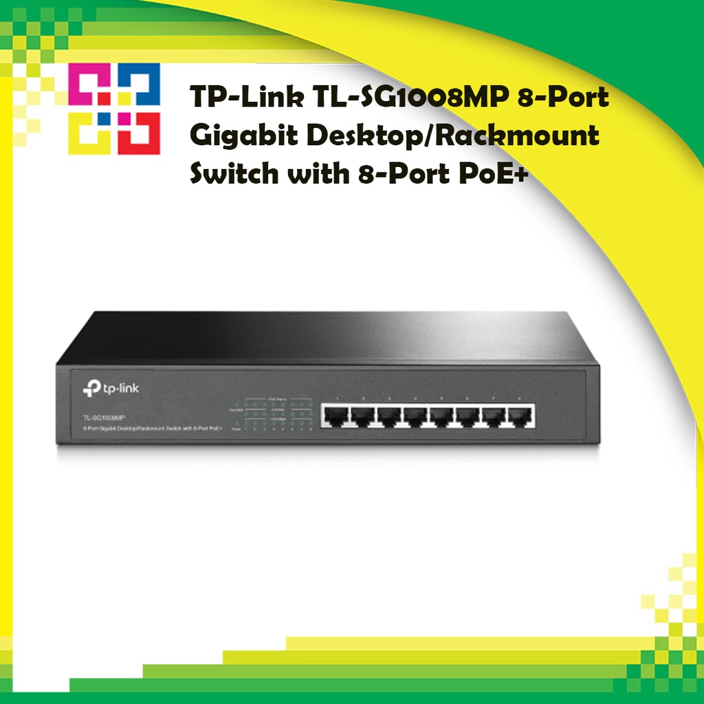 TP-Link TL-SG1008MP 8Port Gigabit Desktop/Rackmount Switch with 8-Port ...