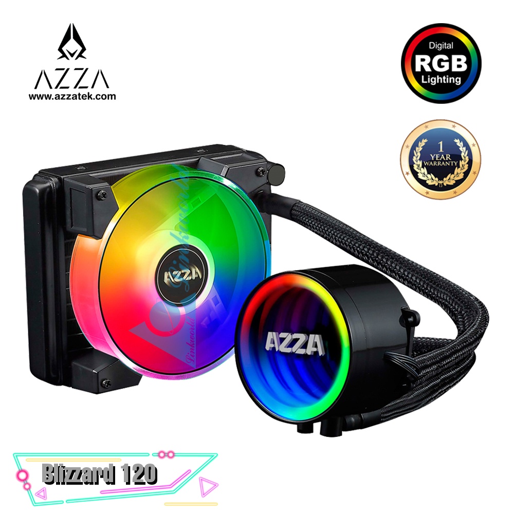 AZZA Blizzard ARGB CPU Liquid Cooler LCAZ 120R | Shopee Thailand