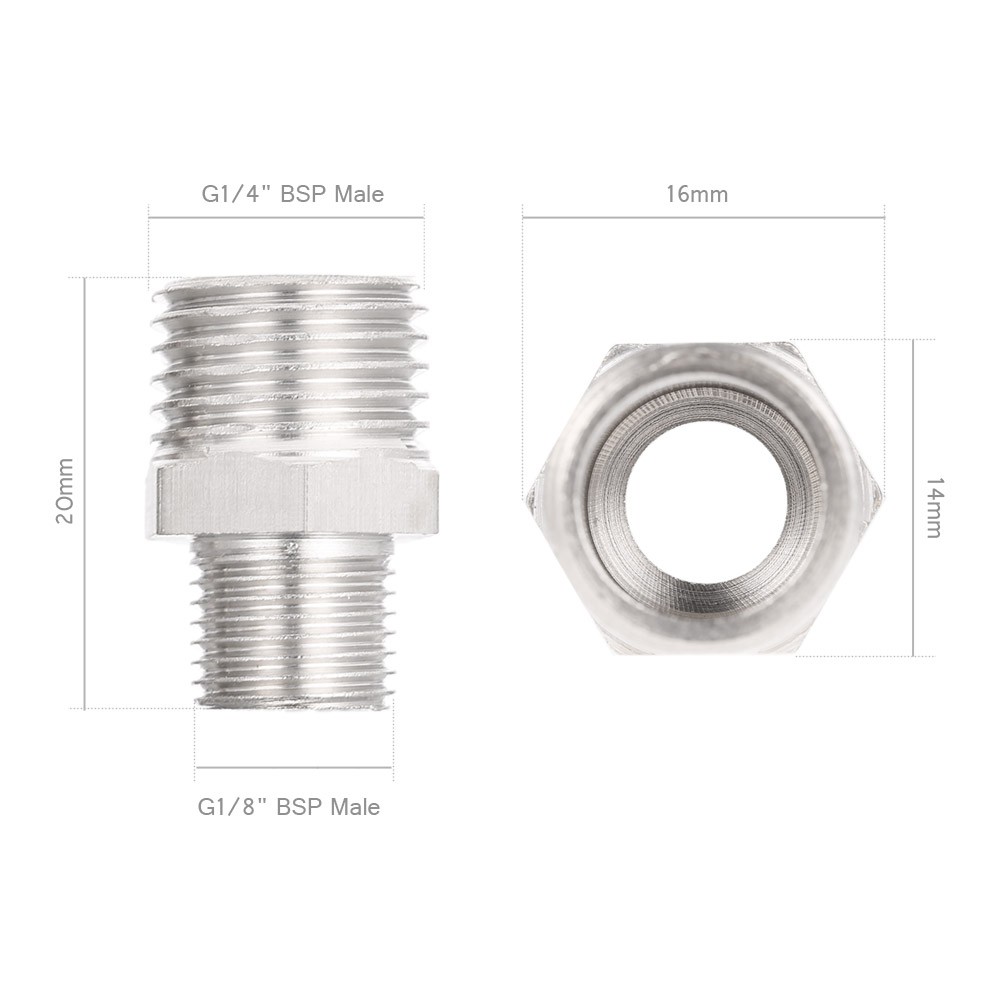 อะแดปเตอร์ท่อแอร์บลัช g 1/8 bsp male & g1/4 bsp male air brush 2 ชิ้นสําหรับคอมเพรสเซอร์ ...