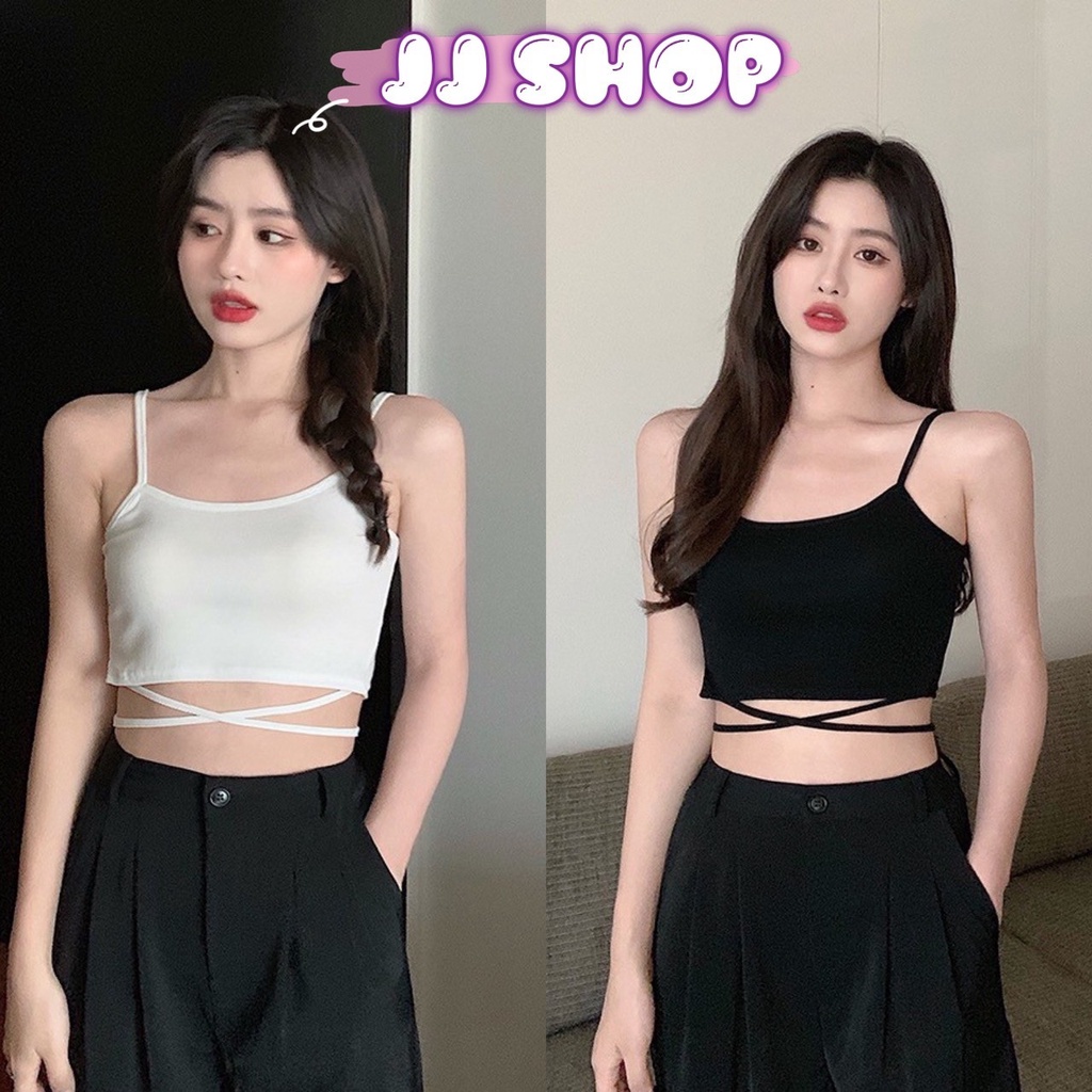 JJ shop💜 พร้อมส่ง เสื้อสายเดี่ยว ไหมพรมดีเทลสายผูกเอวใส่ปแล้วปังมาก "CC-33" | Shopee Thailand