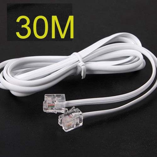 ใหม่ 30 ม. / 90 ฟุต RJ11 2Pin โทรศัพท์ โทรศัพท์ ADSL สายโมเด็ม | Shopee ...