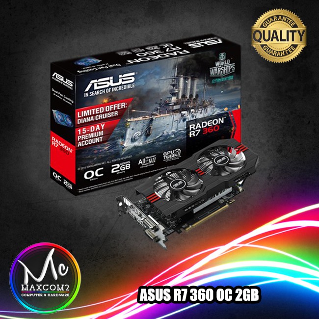 การ์ดจอ VGA ASUS R7 360 2GB OC GDDR5 สินค้ามือสอง ประกันร้าน 14 วัน ...