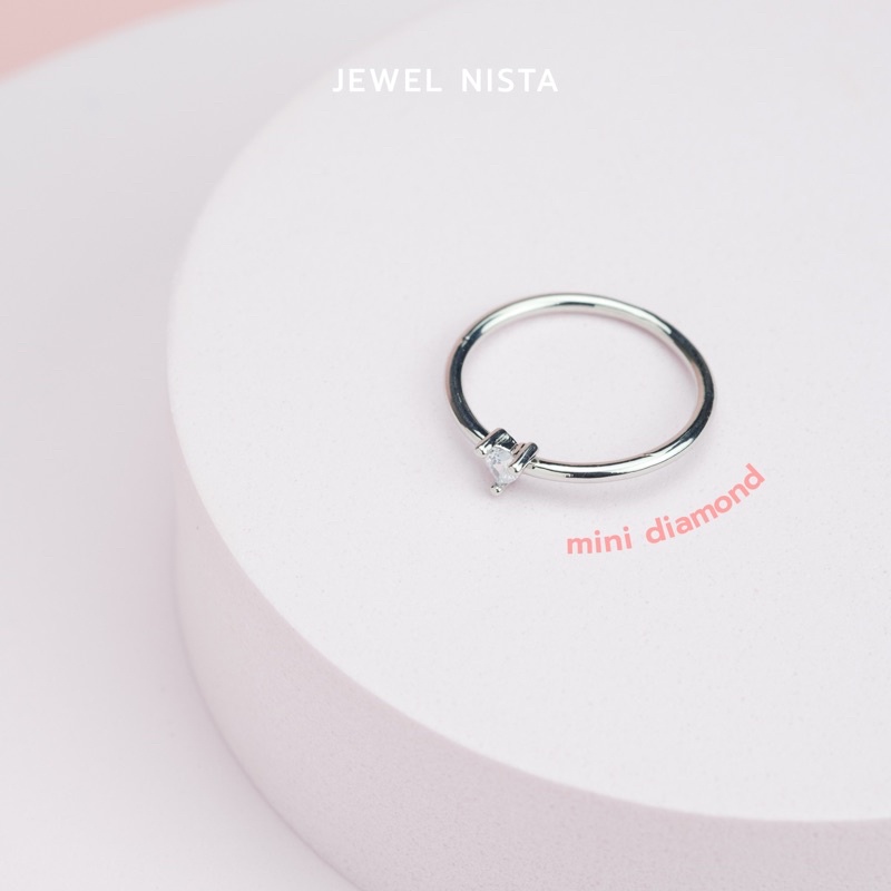 JEWEL NISTA mini diamond ring แหวนเรียบประดับเพชร | Shopee Thailand
