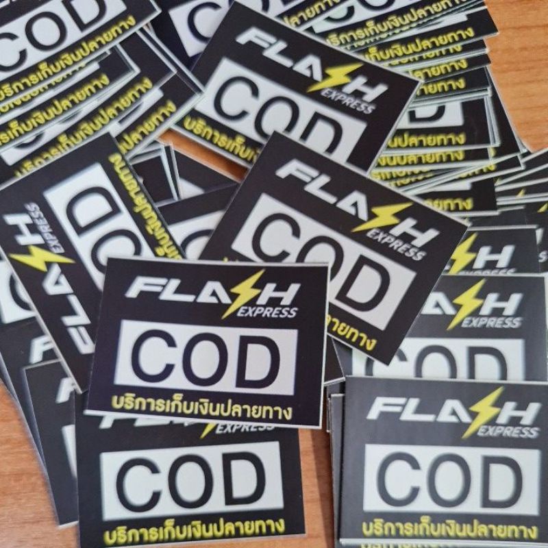 สติ๊กเกอร์ COD Flash Express สติ๊กเกอร์เก็บเงินปลายทาง 60 ดวง | Shopee ...