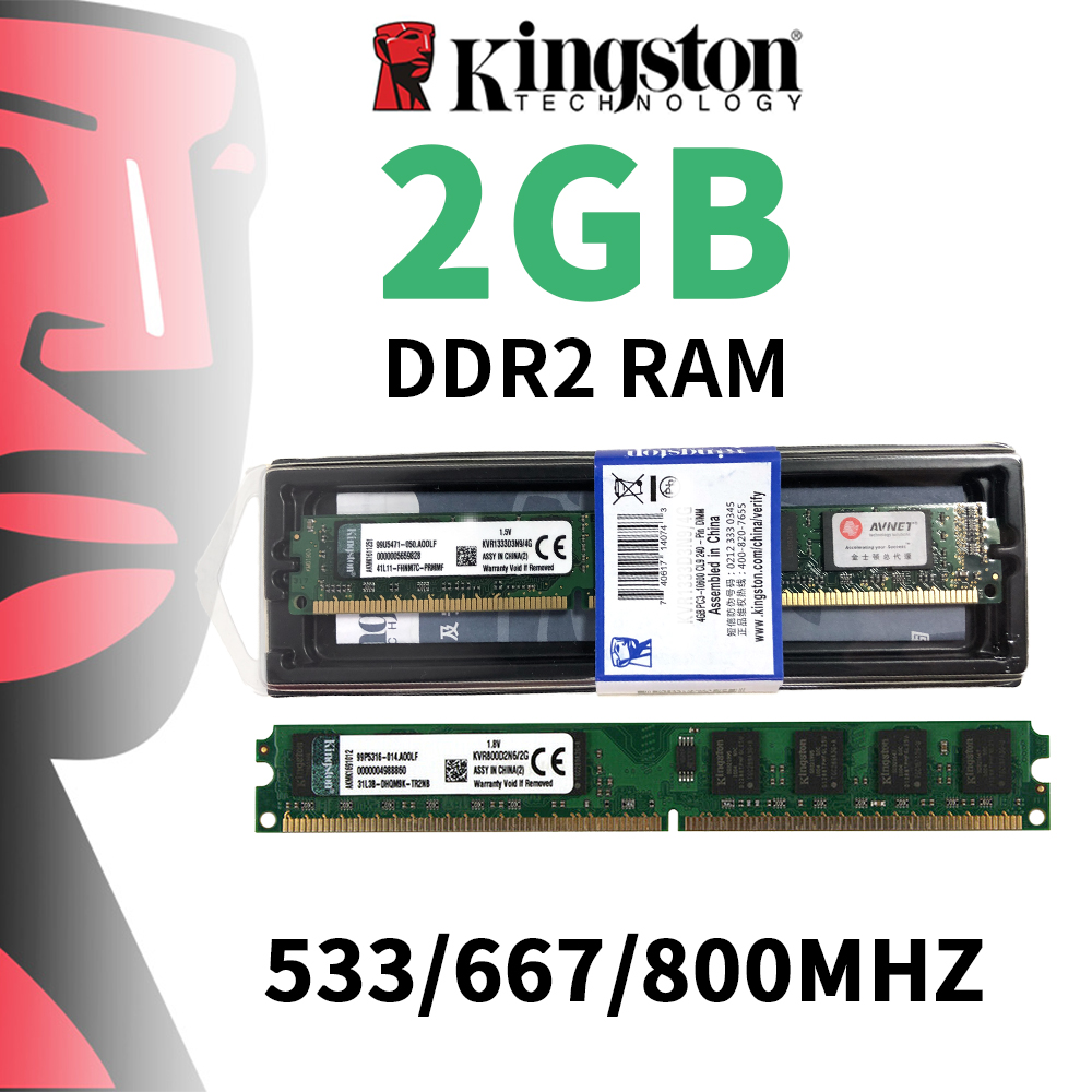 การ์ดหน่วยความจํา Kingston 2Gb Ddr2 533 Mhz 667 Mhz 800Mhz 1.8V Dimm ...