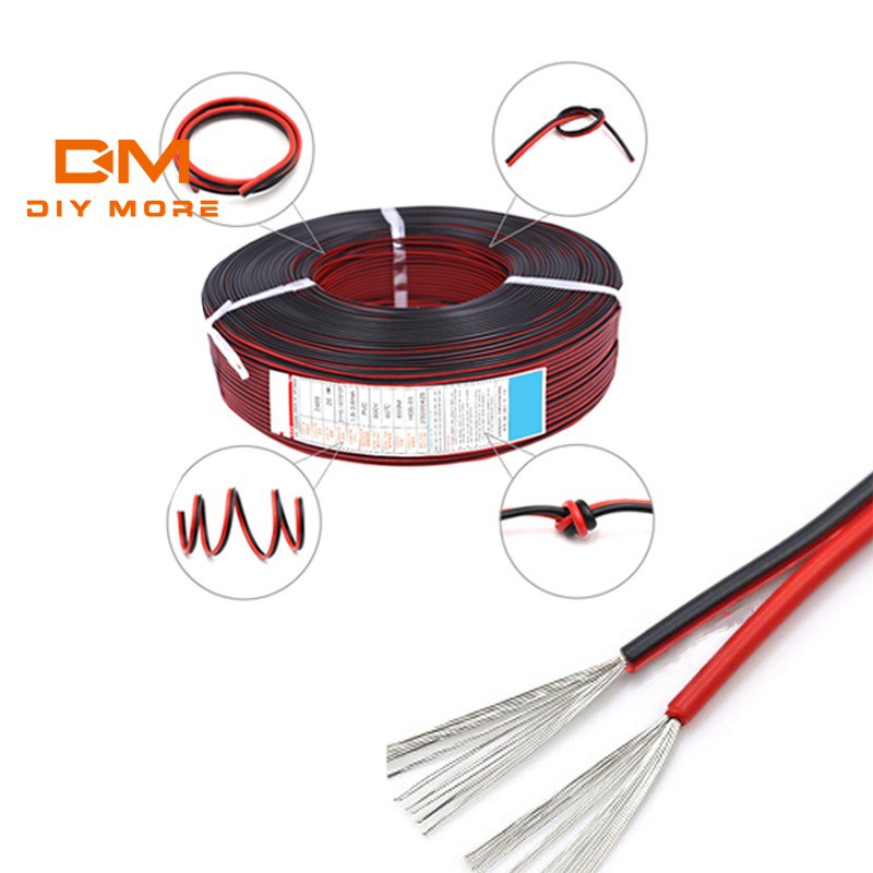 Diymore 18AWG 20 AWG 22AWG 24AWG 26AWG 10M UL2468 PVC ฉนวนสายไฟคู ่ Parallel | Shopee Thailand