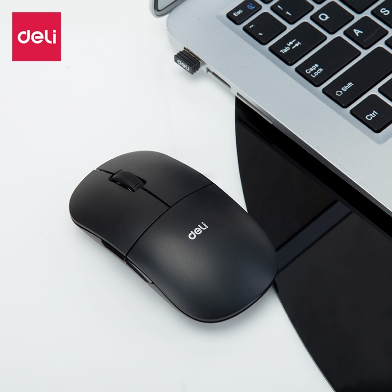 Deli เมาส์ เมาส์ไร้สาย ปุ่มสำหรับนิ้วหัวแม่มือ 2 ปุ่ม ปรับความไวของ ...