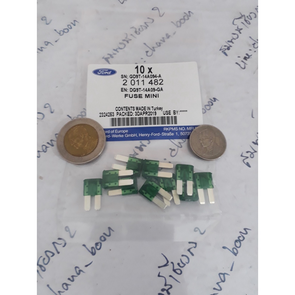 ฟิวส์ เสียบ ( 2ตัว ) 30 A แอมป์ ( แท้ศูนย์ ฟร์อด Ford ) (เล็กขายาว ...