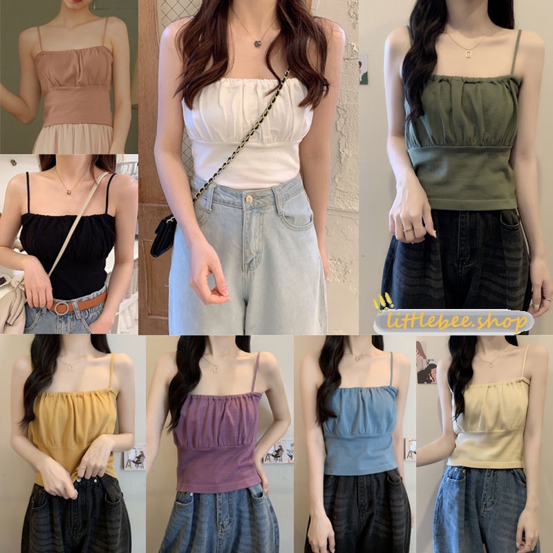 littlebee K236 พร้อมส่ง สลิงขนาดเล็ก สายเดี่ยวไหมพรม ทรงเกาะอกเซ็กซี่ ...