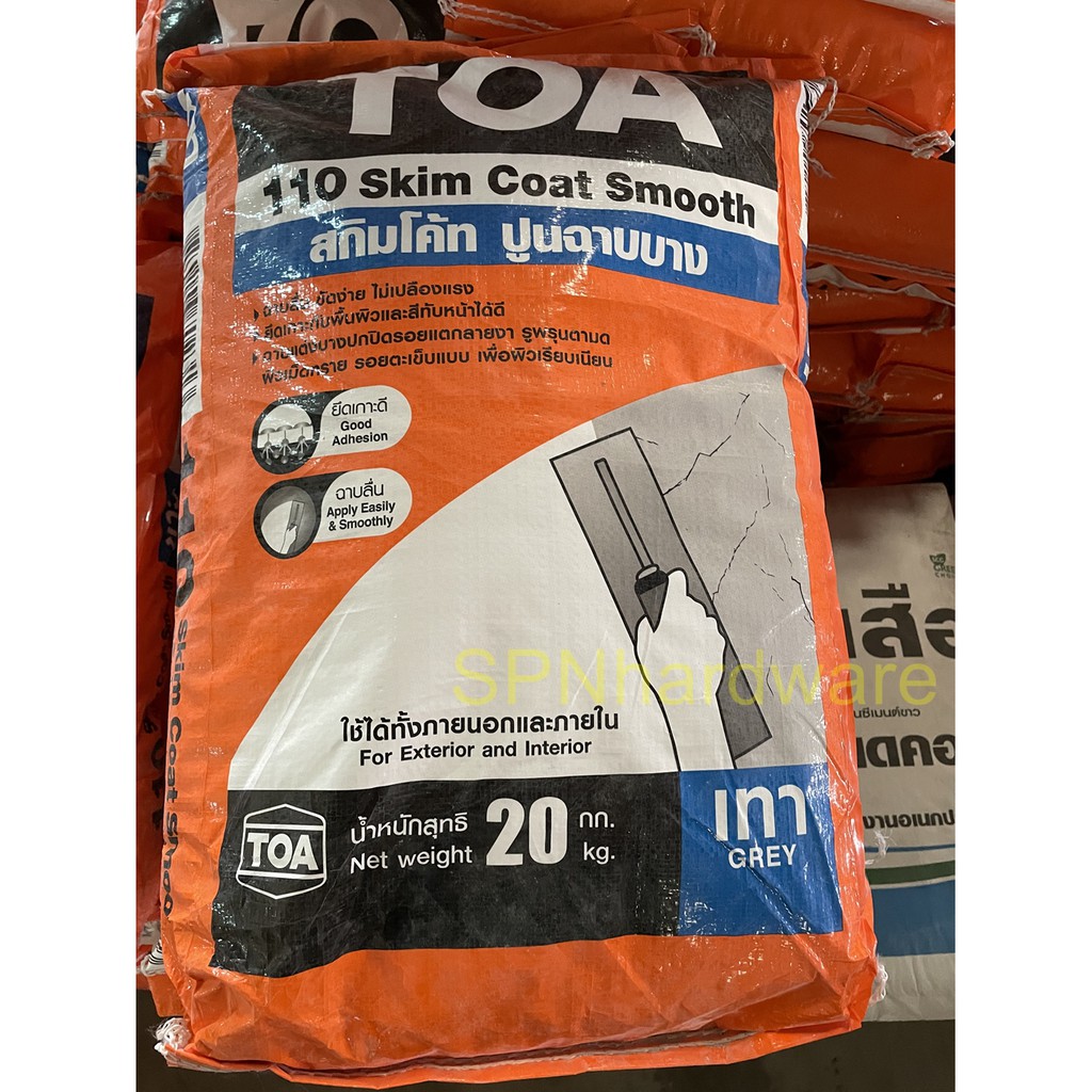 [3224] TOA 110 Skim Cote Smooth สกิมโค้ท ปูนฉาบบาง ปูนฉาบผิวบาง 20กก ...