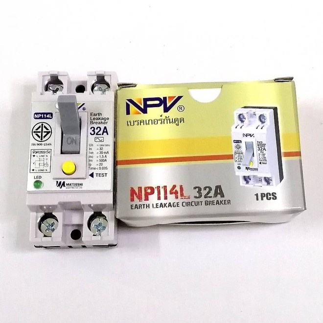 NPV เบรกเกอร์กันดูด เบรกเกอร์ 2P 16A ,32A ของแท้100% มีสัญญาณไฟ | Shopee Thailand