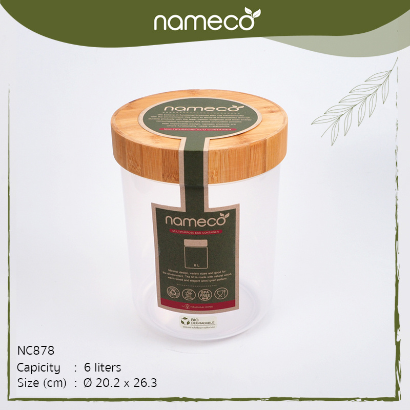 Nameco รุ่น NC878 Eco Friendly กระปุกฝาไม้ (ฝาครอบ) รักษ์โลก พลาสติก ...