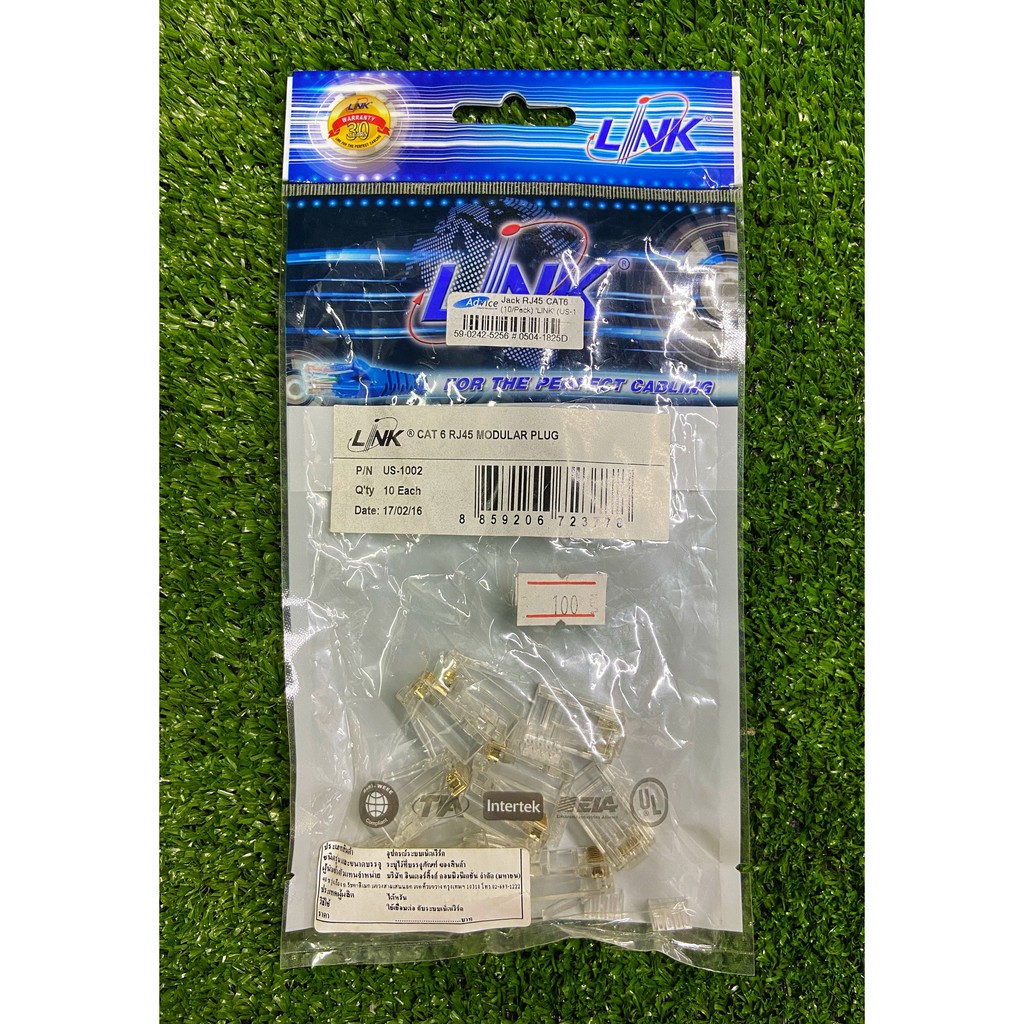 LINK แท้ หัวแลน Plug RJ45 lan CAT6 (US-1002) (10/Pack) | Shopee Thailand
