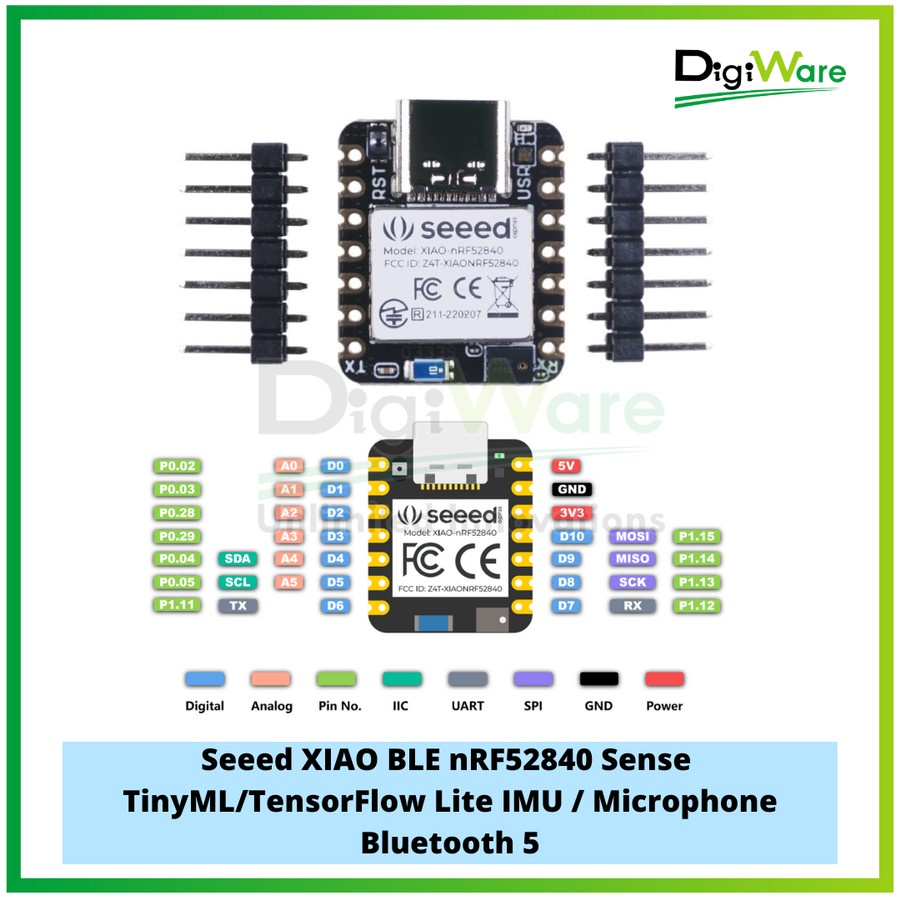 Seeed XIAO BLE nRF52840 Sense TinyML/TensorFlow Lite IMU / ไมโครโฟน | Shopee Thailand