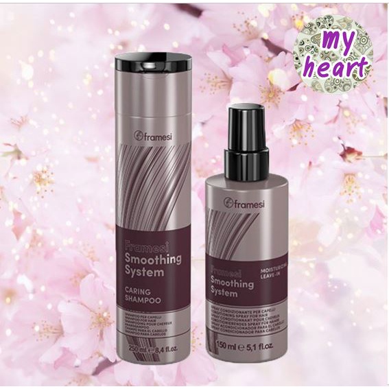 Framesi Smoothing System Caring Shampoo/Moisturizing Leave-In 250/150 ml แชมพู และอาหารผม เพื่อ ...