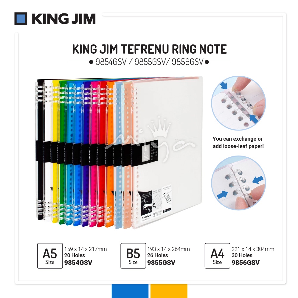 King JIM TEFRENU RING NOTE BINDER NOTEBOOK - A5 / B5 / A4 | Shopee Thailand