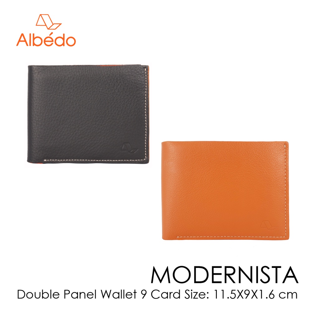 [Albedo] MODERNISTA DOUBLE PANEL WALLET 9 CARD กระเป๋าสตางค์หนังแท้ ...