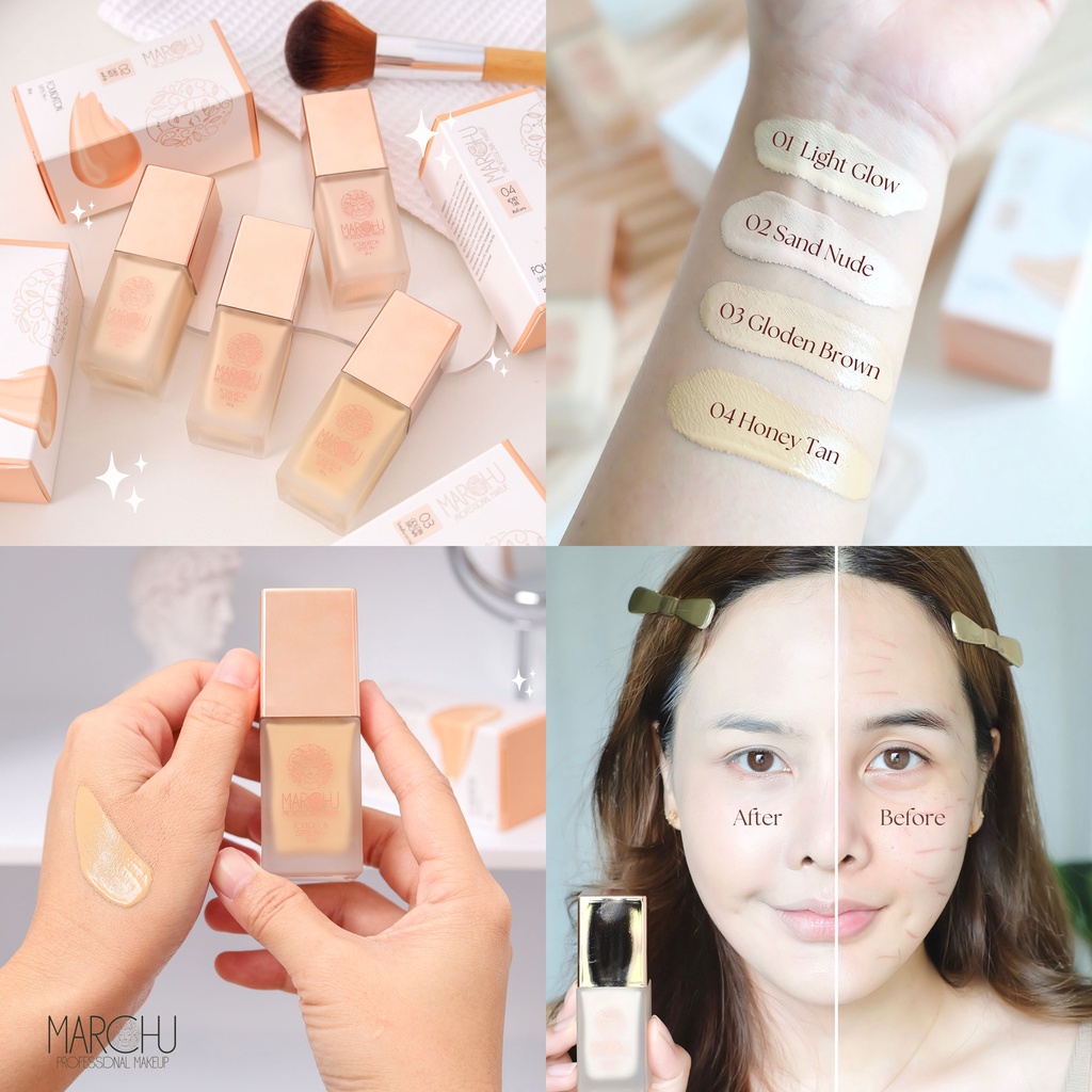 (ส่งฟรี)Marchu Foundation รองพื้น กันแดด กันน้ำ ไม่ติดแมส คุมมันนาน ...